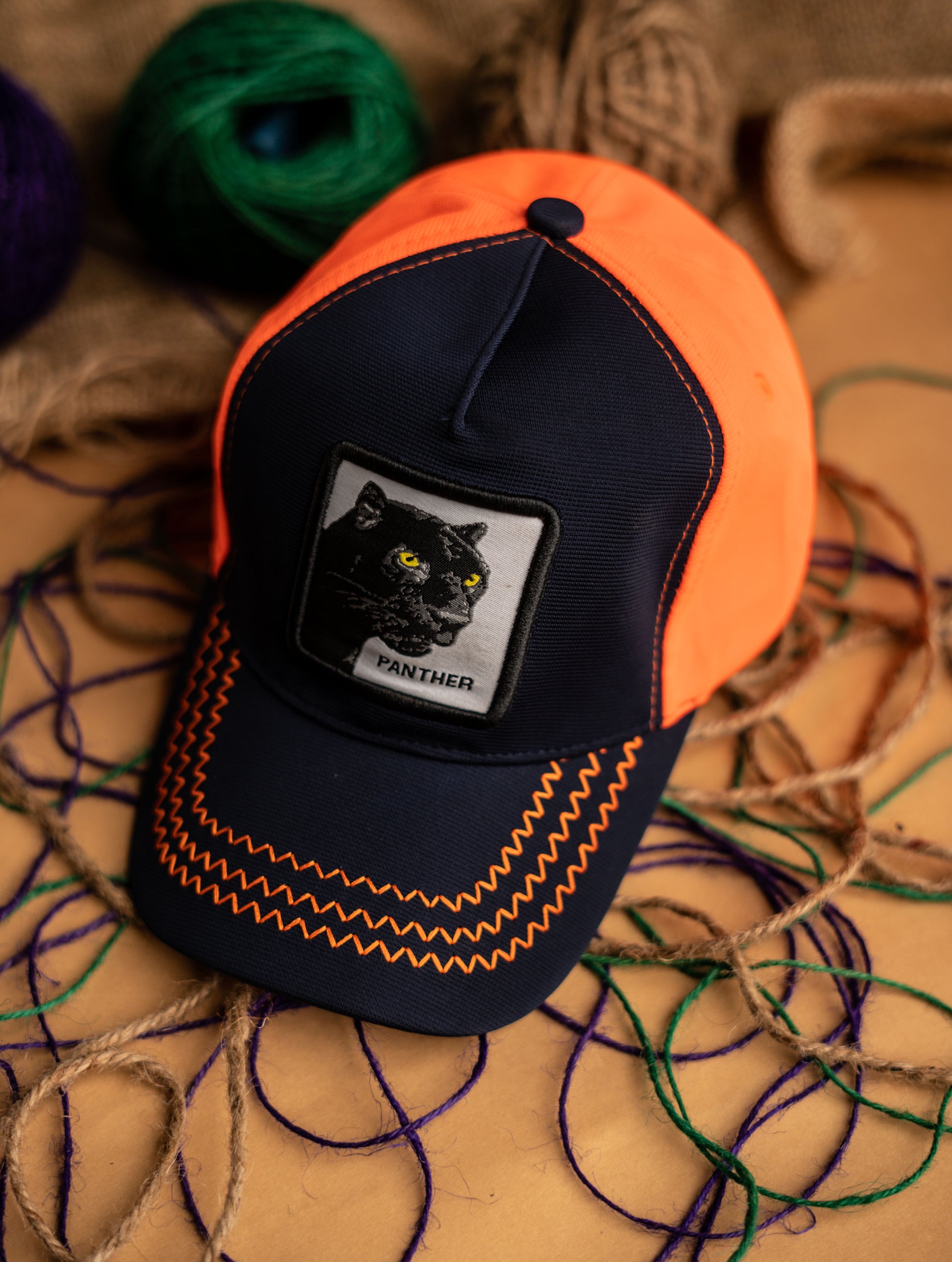 Orange Multi Panther Cap – Caps Club